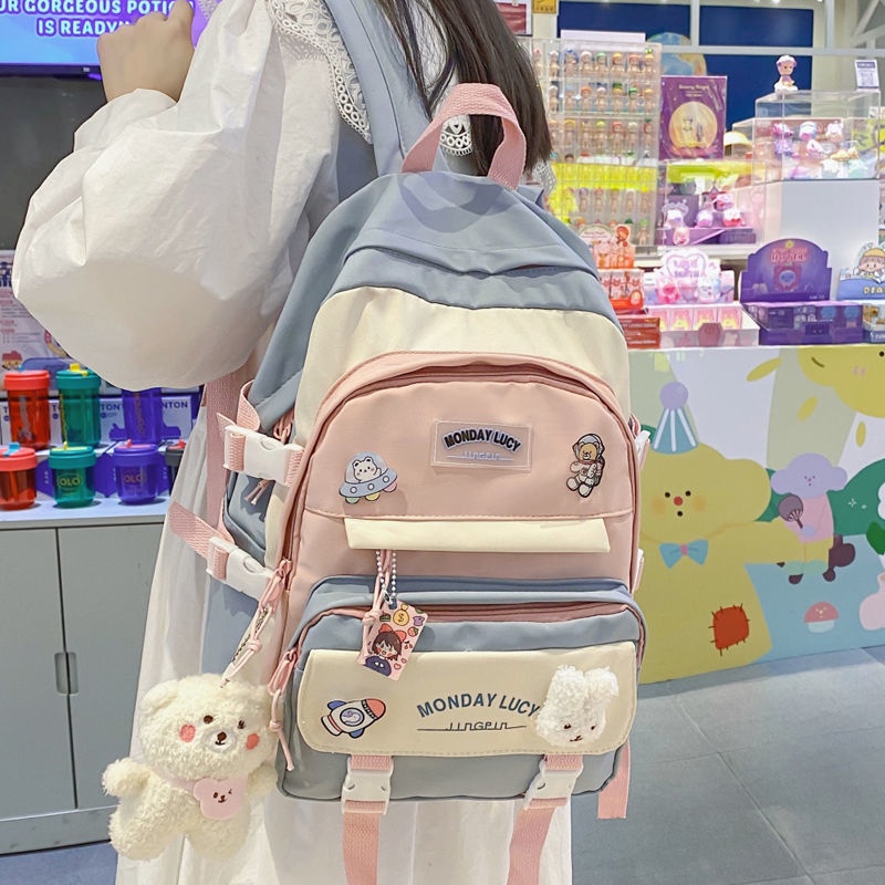 Schoolbag Female Ins Sen Large Capacity High Color Value Durable Junior ...