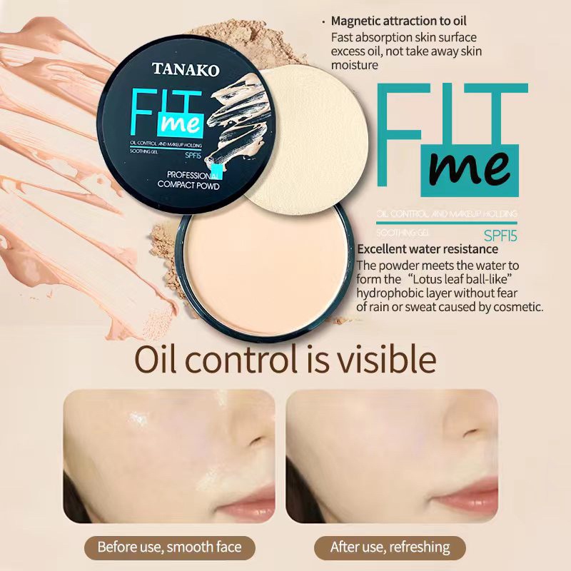 TANAKO FIT ME FACE POWDER 12H LONG-TERN OIL CONTROL SPF15 | Shopee ...