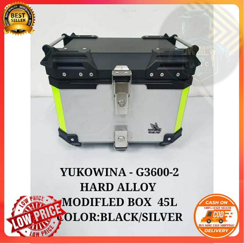 Alloy top box 45 liters heavy duty. motorcycle carrier box | Shopee ...