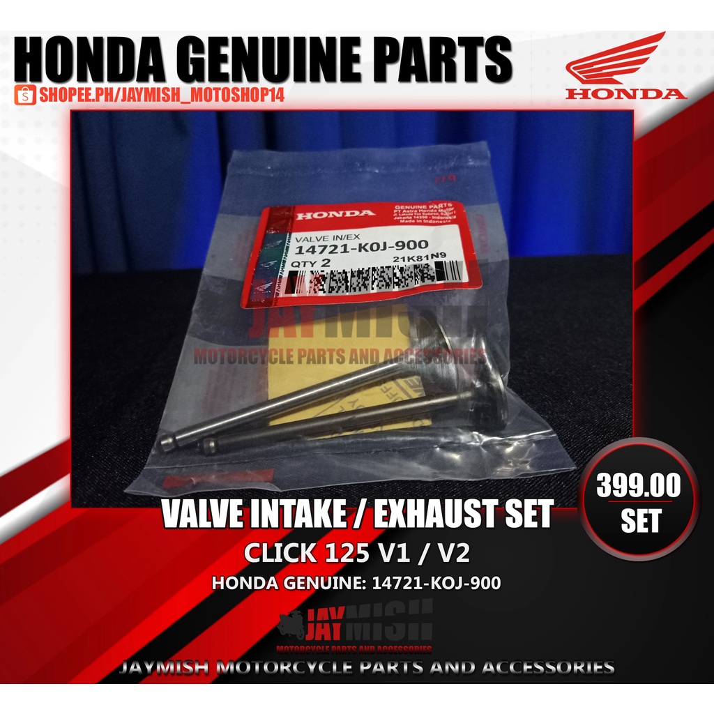 Honda Click 125 v1 v2 Valve Set Intake / Exhaust Honda Genuine | Shopee ...