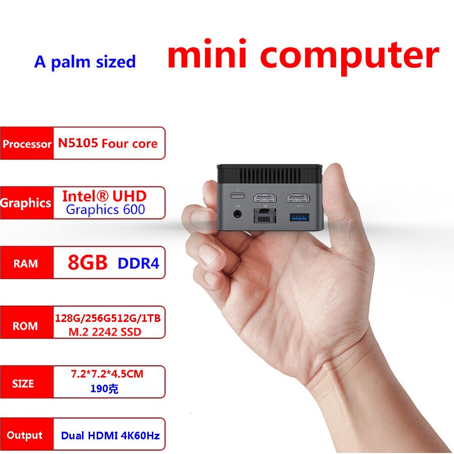 ZX01 Pro Windows 11 Mini PC Intel Celeron N5105 DDR4 8GB 256GB Lan Port ...
