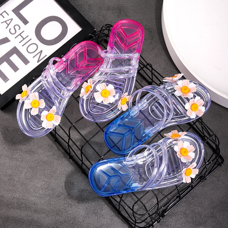 Transparent Jelly Slipper Floral Crystal for Adult | Shopee Philippines