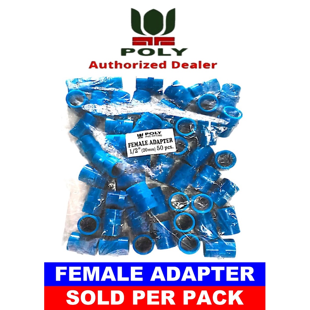 POLY BLUE FEMALE ADAPTER 1/2 3/4 & 1 (SOLD PER PACK) | Shopee Philippines
