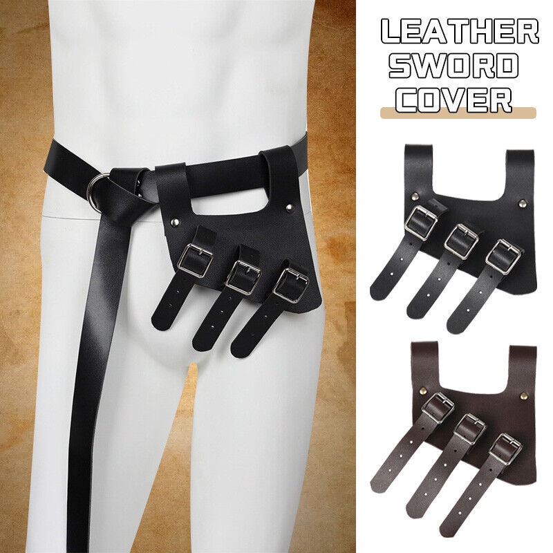 Medieval Men Sheath Leather Sling Waist Cosplay Sword Holder | Shopee ...