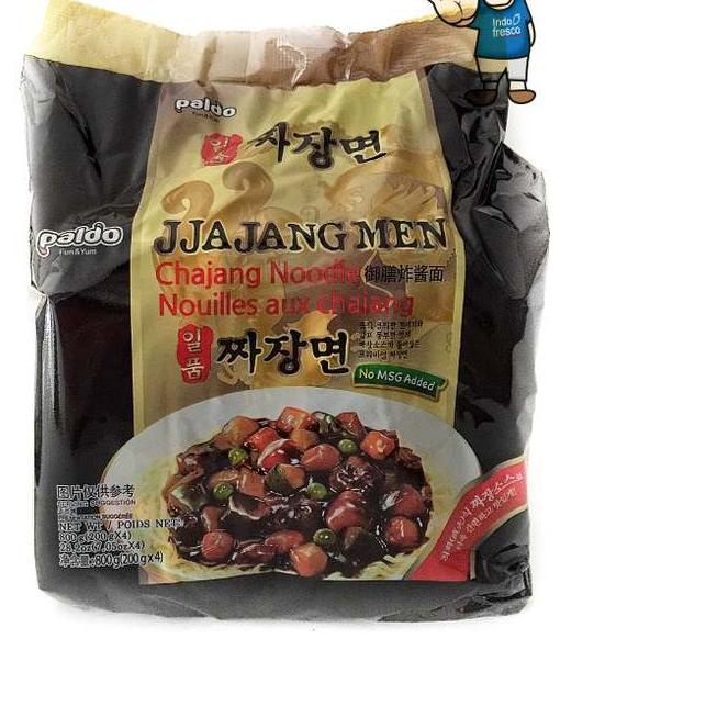 Paldo Jjajangmen- Jjangmyeon Black Bean Sauce Noodle- Instant Noodles Package contains 4 pcs ...