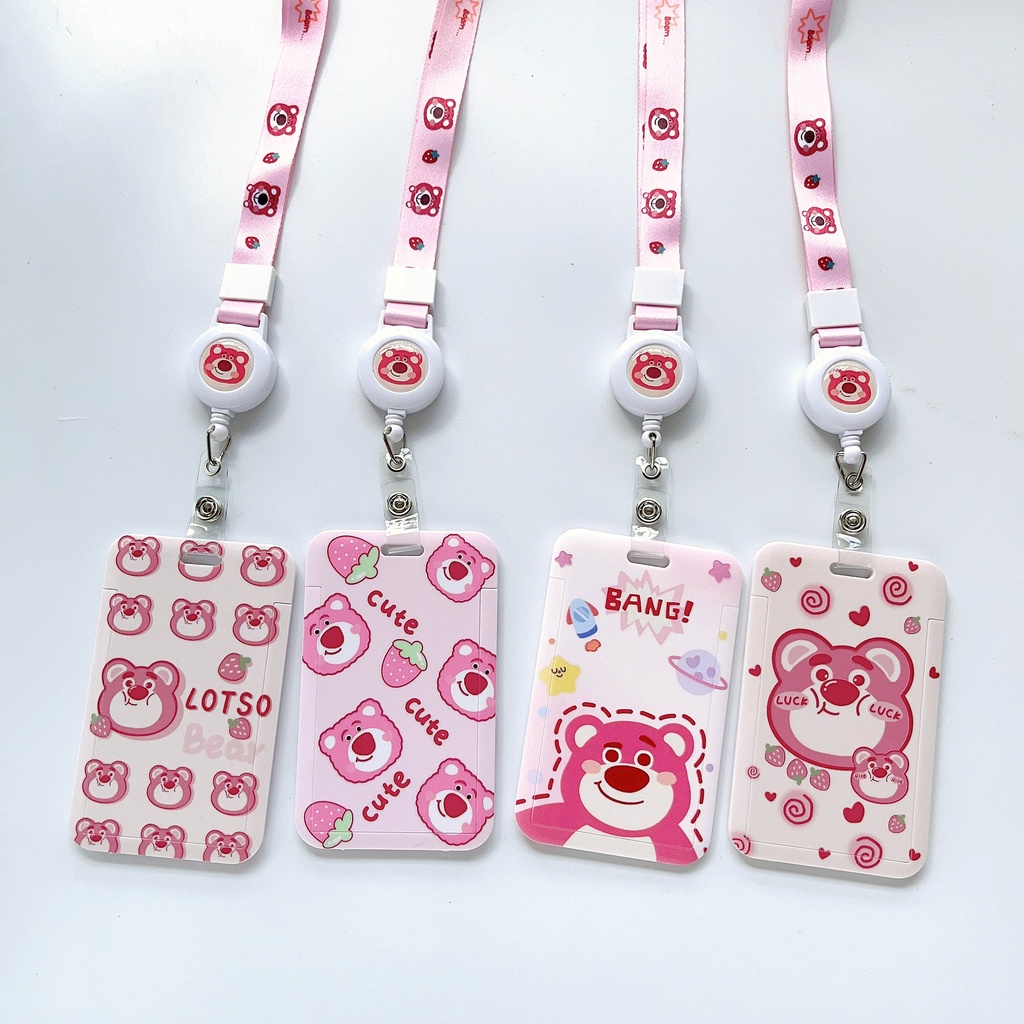 Lotso Cartoon Heart Bank ID Credit Card Holder Students Bus Card Case ...