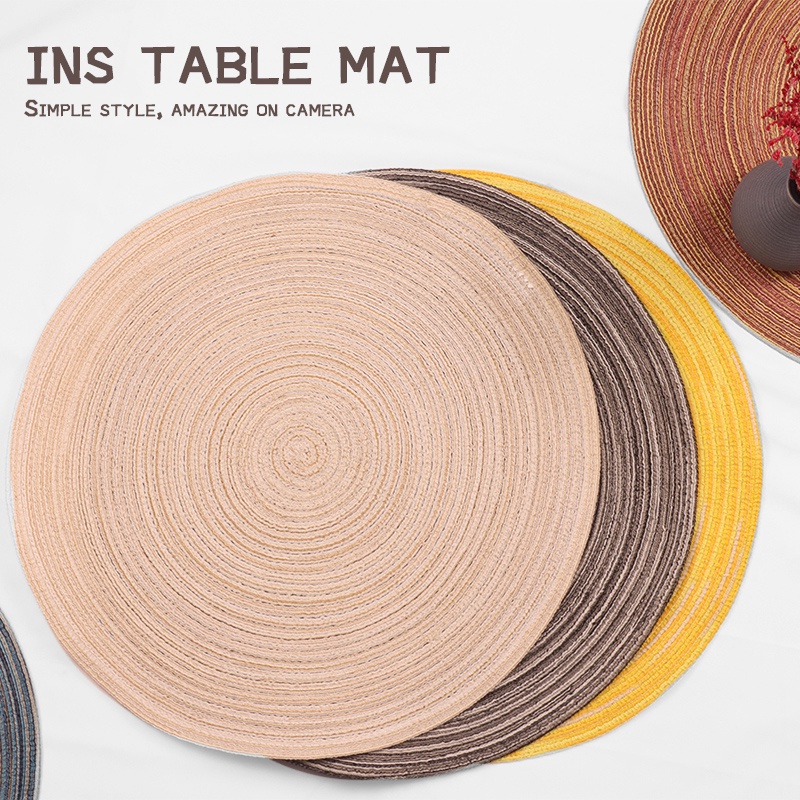 Elegant Placemats For Dining Table Heat-Resistant Round Design Washable ...