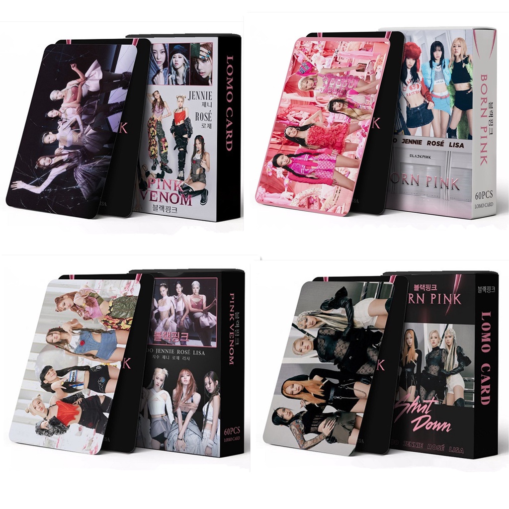 60pcs/box BP Album PINK VENOM SHUT DOWN Photocards Lisa Jennie Jisoo ...