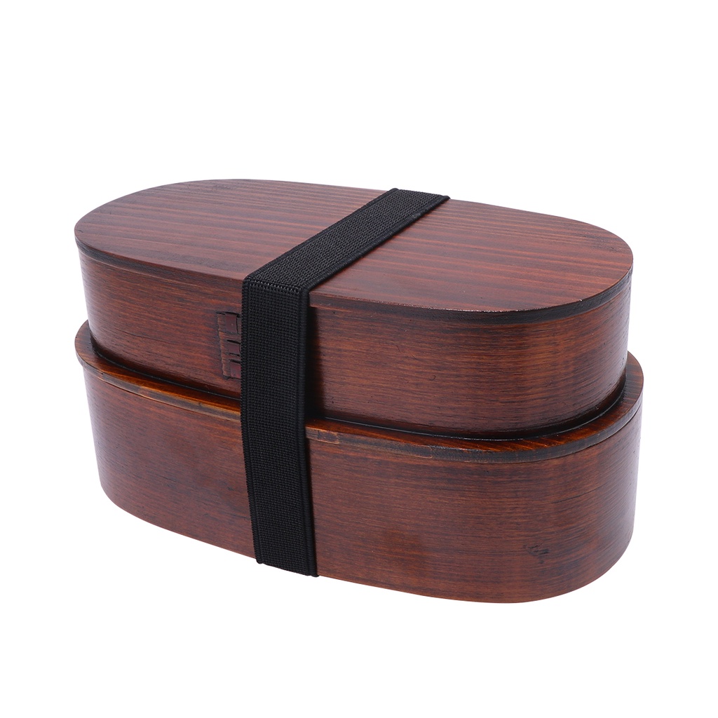 Ready Stock Japanese Style Wooden Lunch Box Portable Bento Container ...