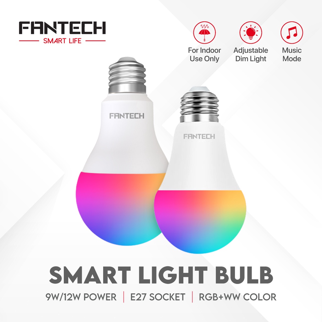 Fantech Smart Life SLB0101 SLB0102 Light Bulb RGB 9W 12W E27 APP ...