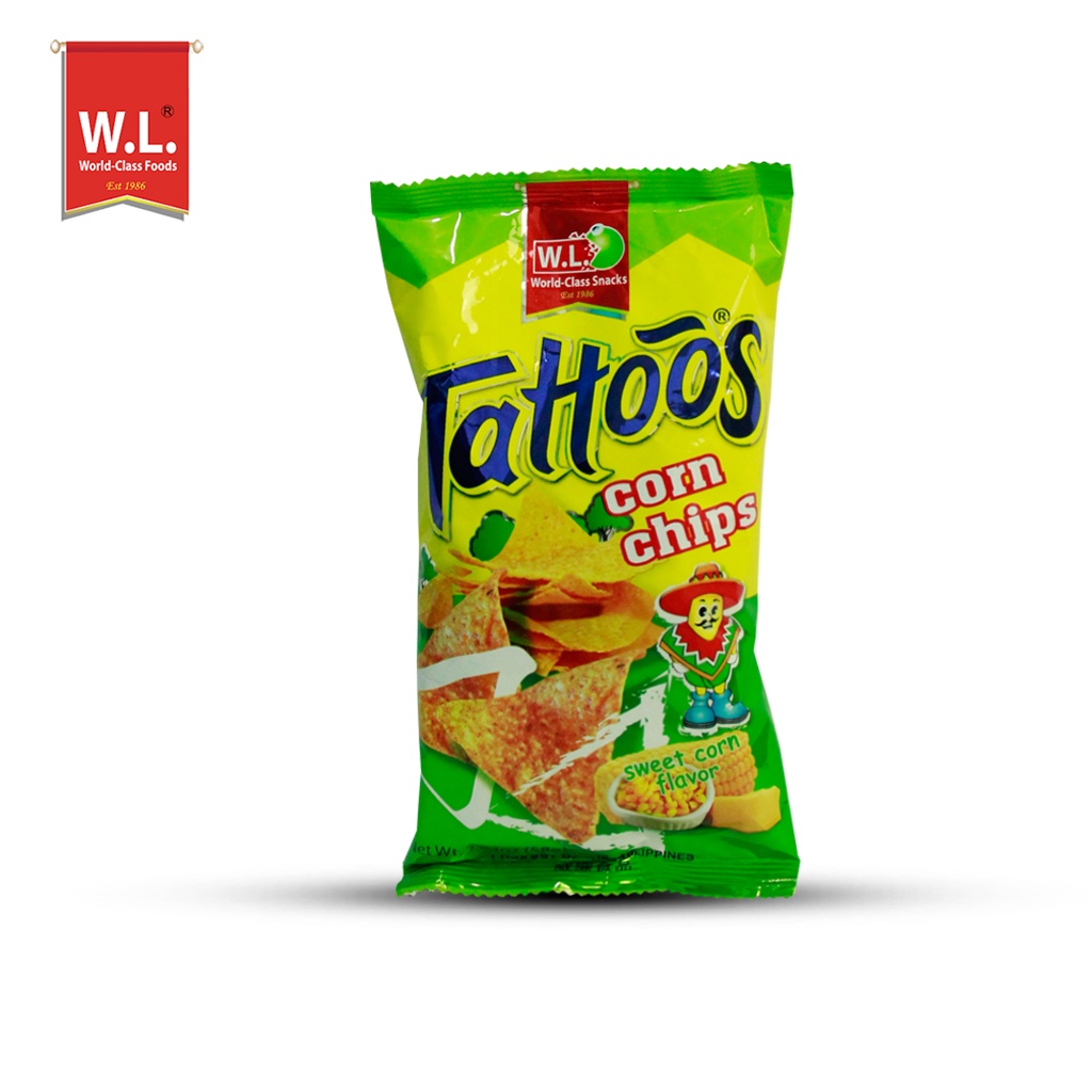 WL FOODS Tattoos Corn Chips Sweet Corn 58g x 10's | Shopee Philippines