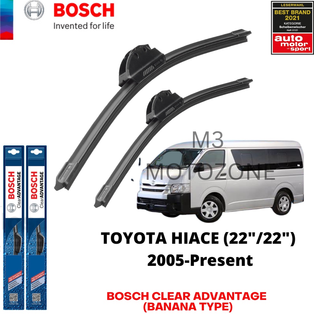 Bosch Clear Advantage Wiper Blade Set For Toyota Hiace Grandia 2005-Present (22/22 ) | Shopee ...
