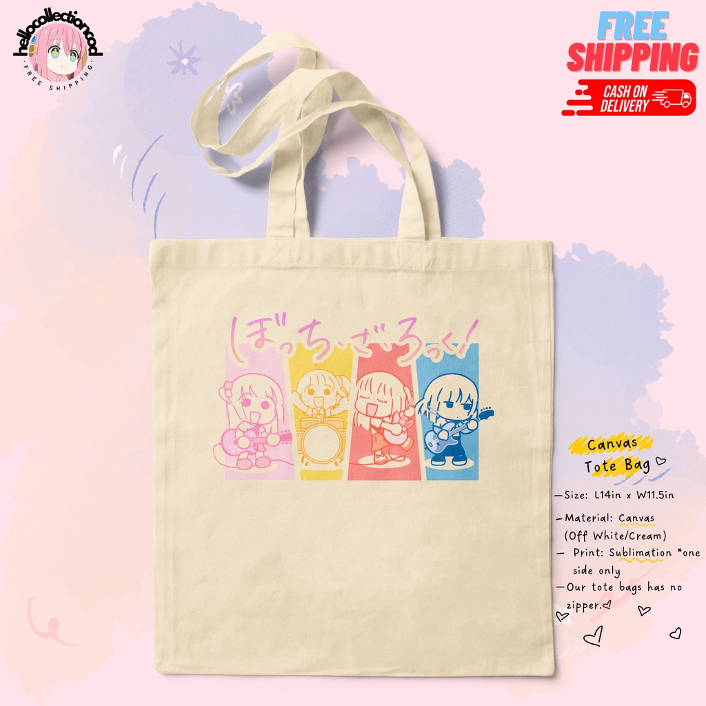 Bocchi the Rock 4 Anime Anime Tote Bag Canvas hellocollectioncod ...