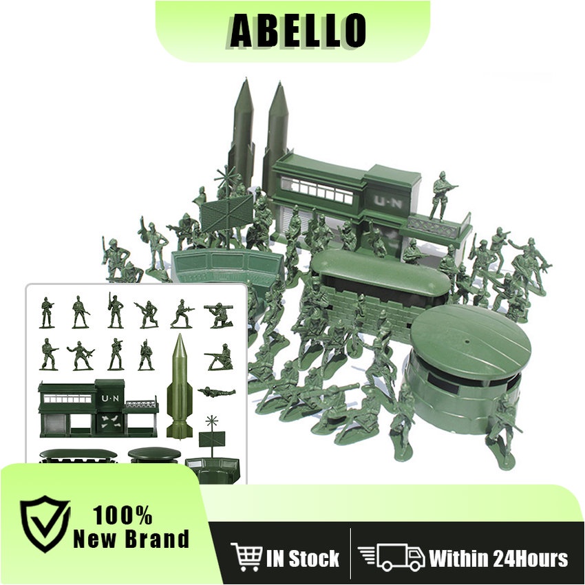 56 Pcs/Set Plastic Army Men Toy Soldier Action Figures Gift Set for ...