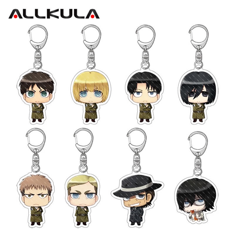 Attack on Titan Keychain Japanese Anime Eren Levi Rival Ackerman Mikasa ...