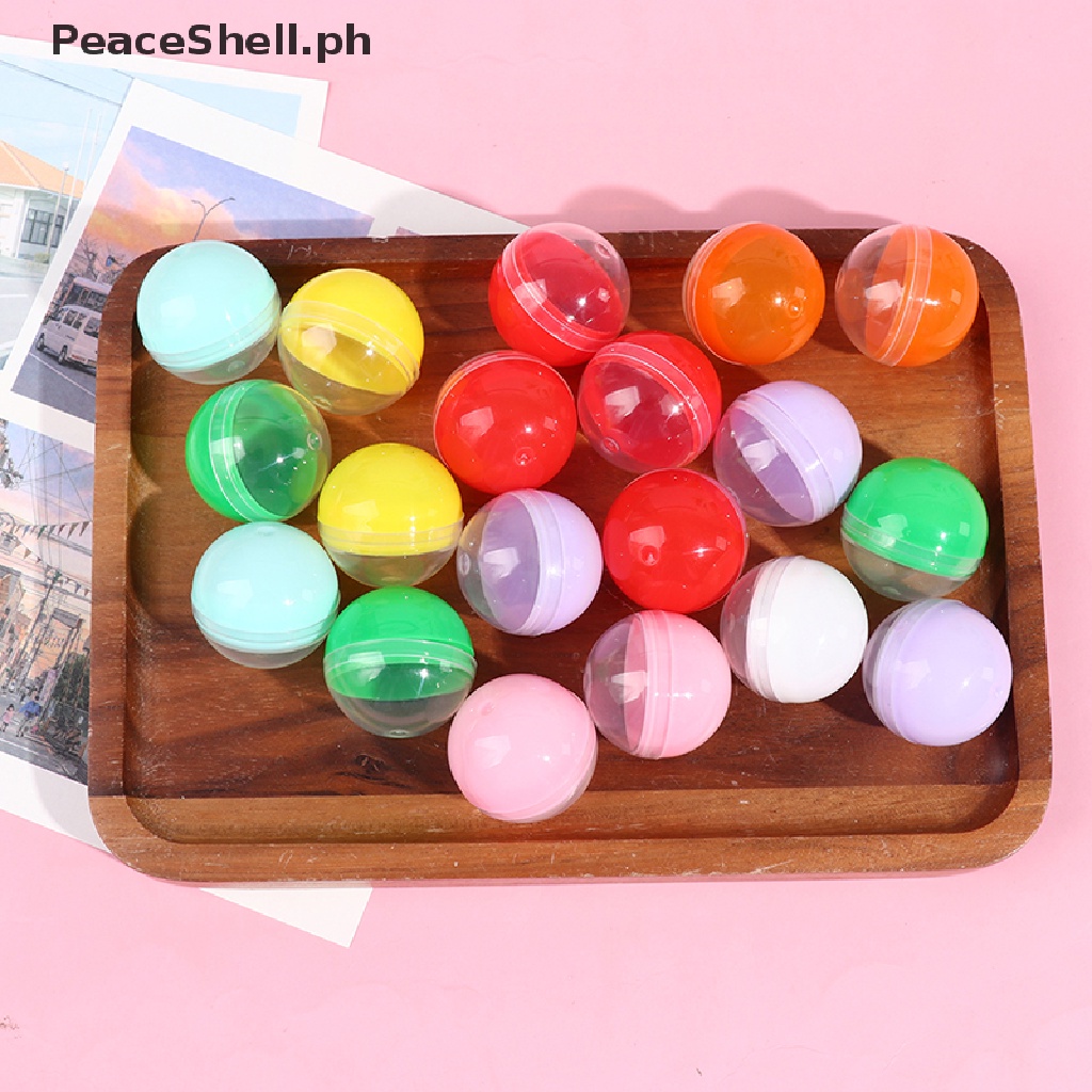 PeaceShell 100Pcs Plastic Empty Toy Vending Capsules Half Clear Half ...