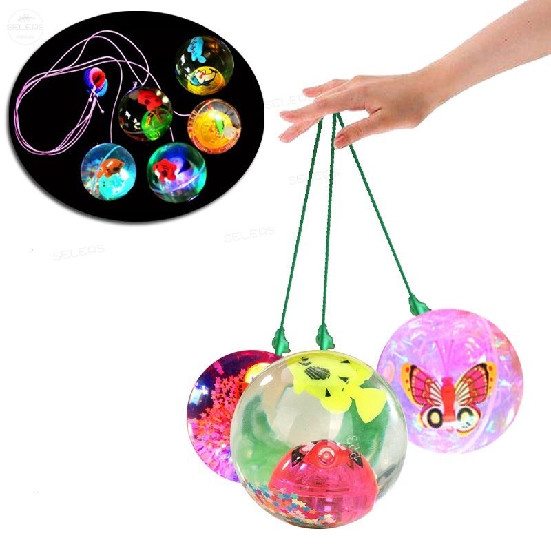 1pcs 6.5cm Glowing Bouncy Ball Colorful Flash Jumping Ball Children ...