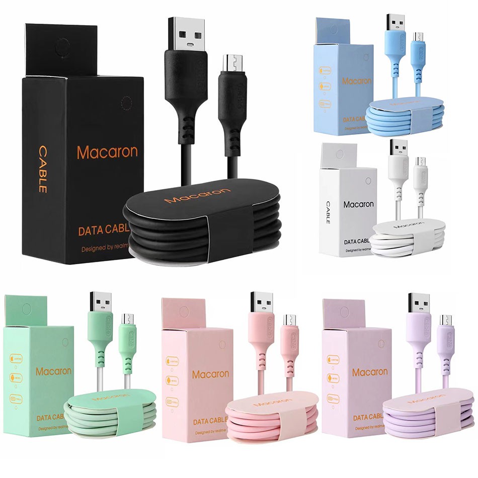Macaron Micro USB fast Data & Charging cable cord V8 Android Strong ...