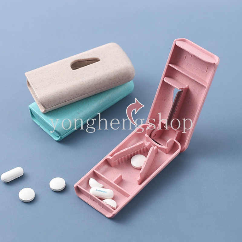 Travel Portable Mini Medicine Pill Holder Creative Tablet Cutter Box ...