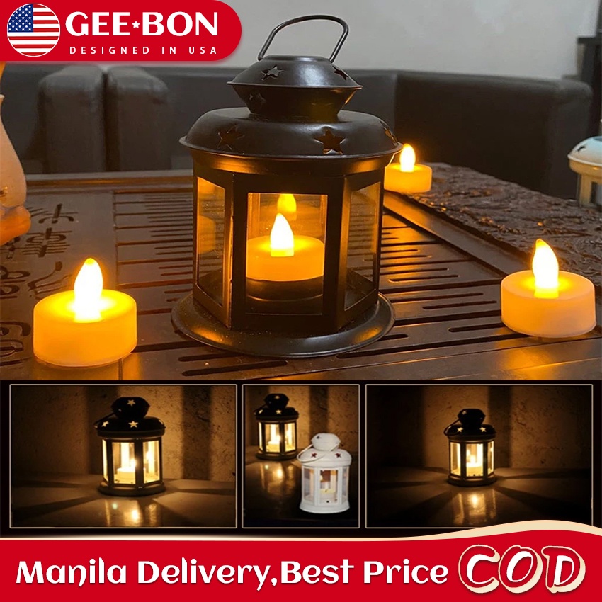 GEEBON Candle Holder Stand Iron Castle Hanging Lantern Wind-proof ...
