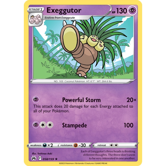 Exeggutor Rare Crown Zenith Pokemon TCG Trading Card Game | Shopee ...