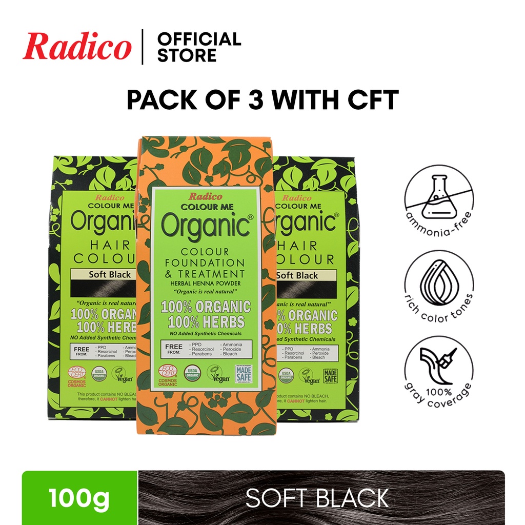 Radico Organic Hair Color Pack Of 2 + CFT 100G | LineaOrganica | Shopee ...