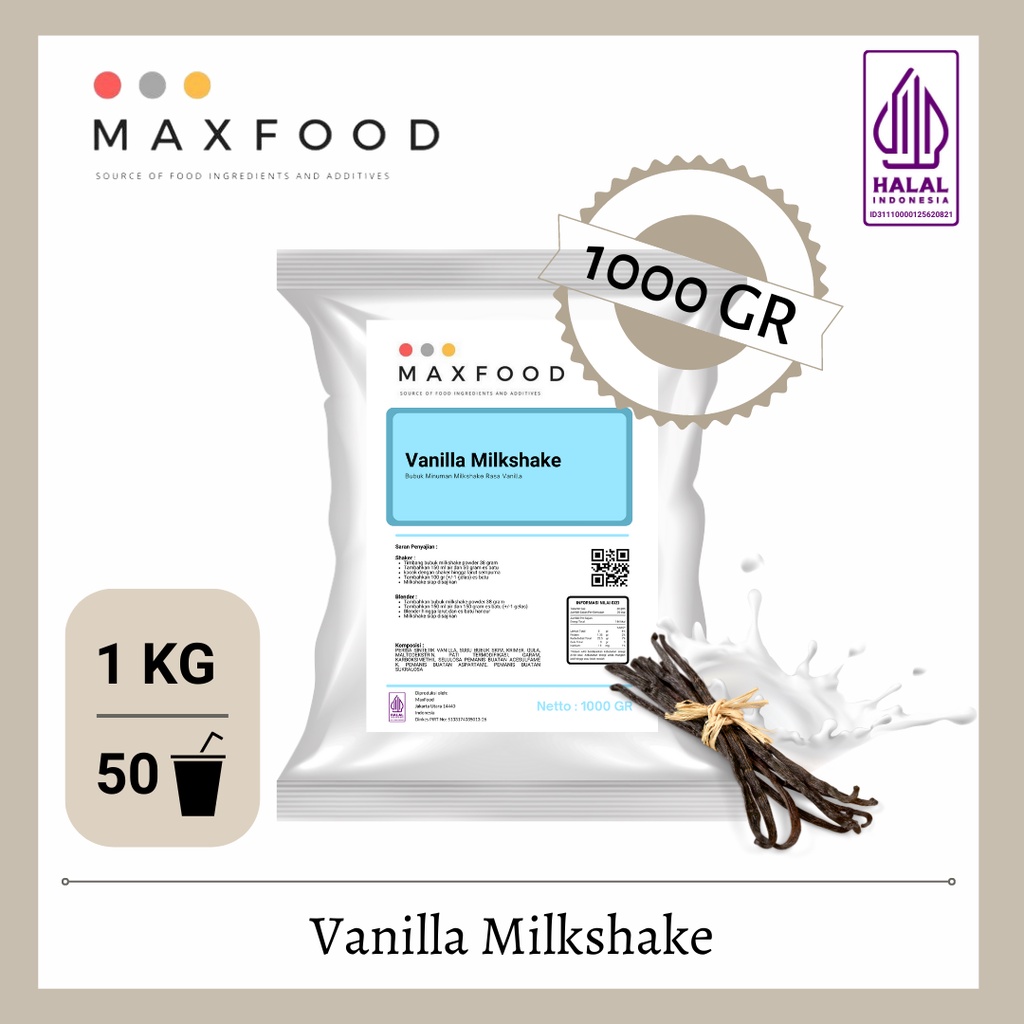 Maxfood - Vanilla Milkshake / Vanilla Flavored Milkshake Powder 1 Kg ...