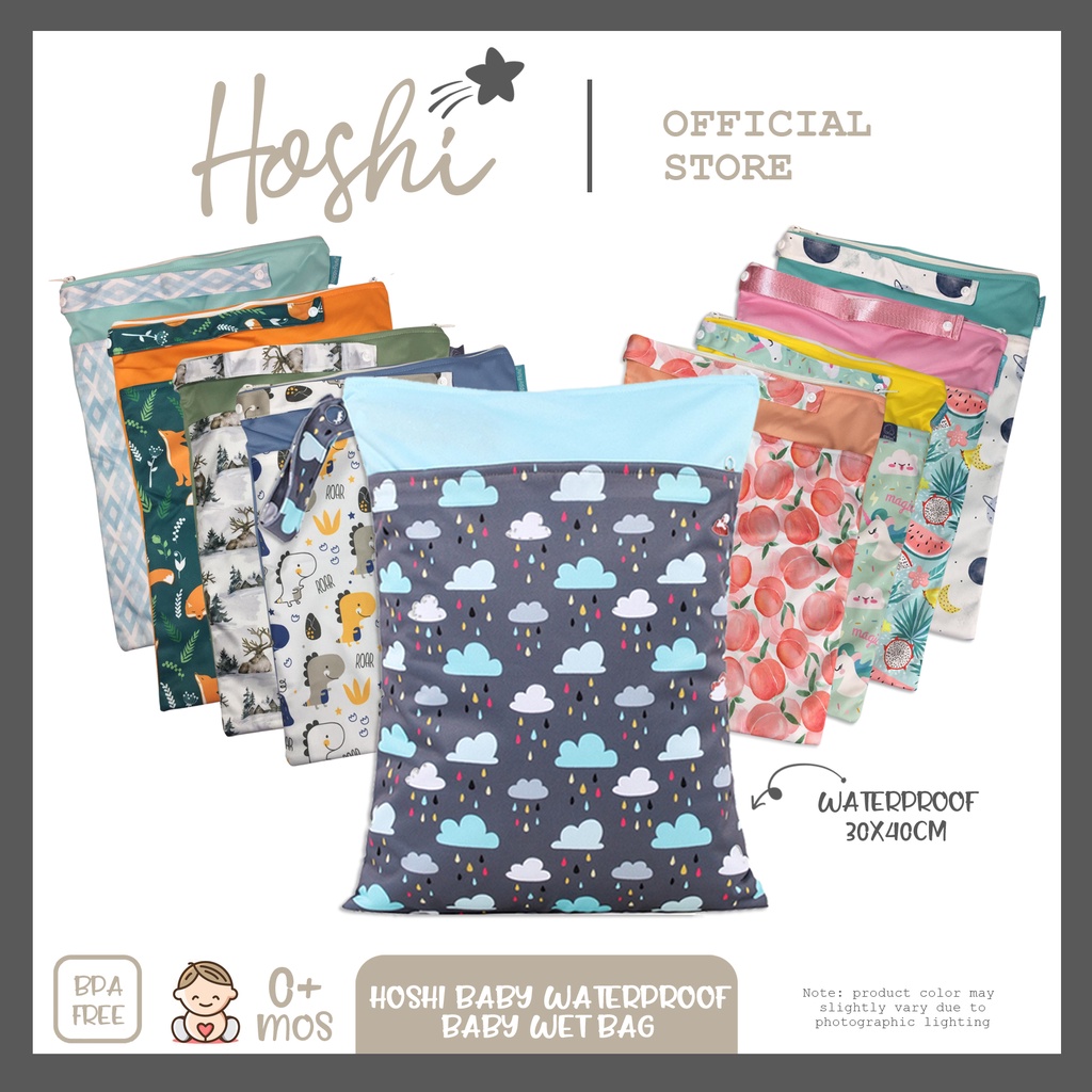 Hoshi Baby Waterproof Travel Baby Diaper Wet Dry Bag with Snap Handle ...