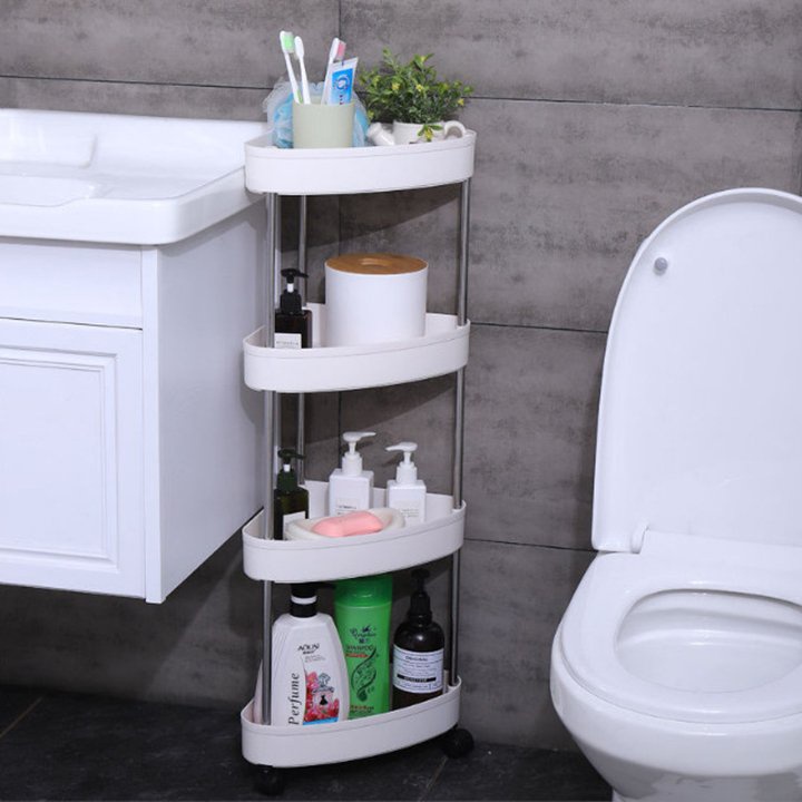 4-storey Triangular Trolley Shelf Is Easy To Install And Convenient To ...