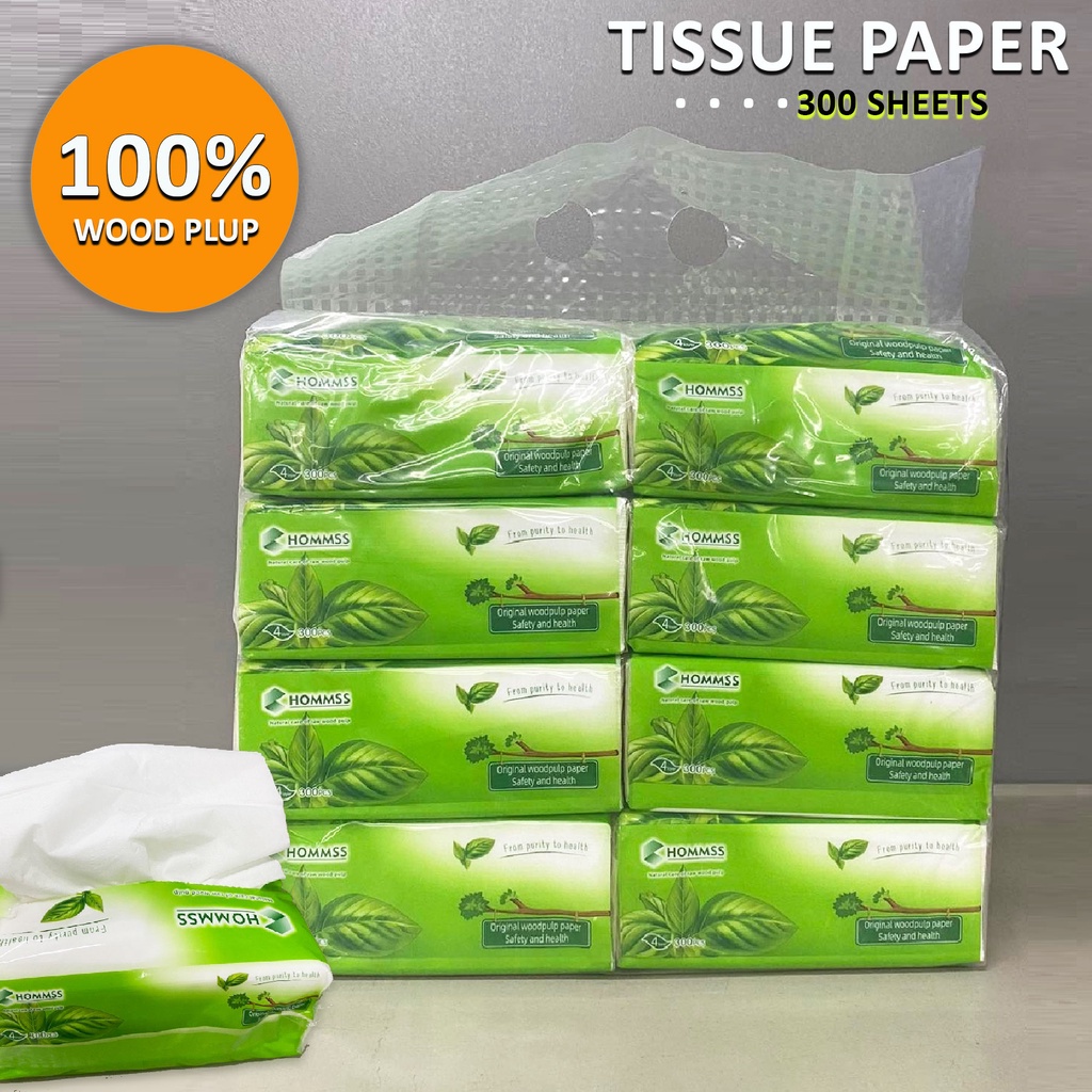 8PCS/1PACK 300 Sheets Disposable Inter-Folded Facial Tissue cleaning tissue paper paper tissue ...