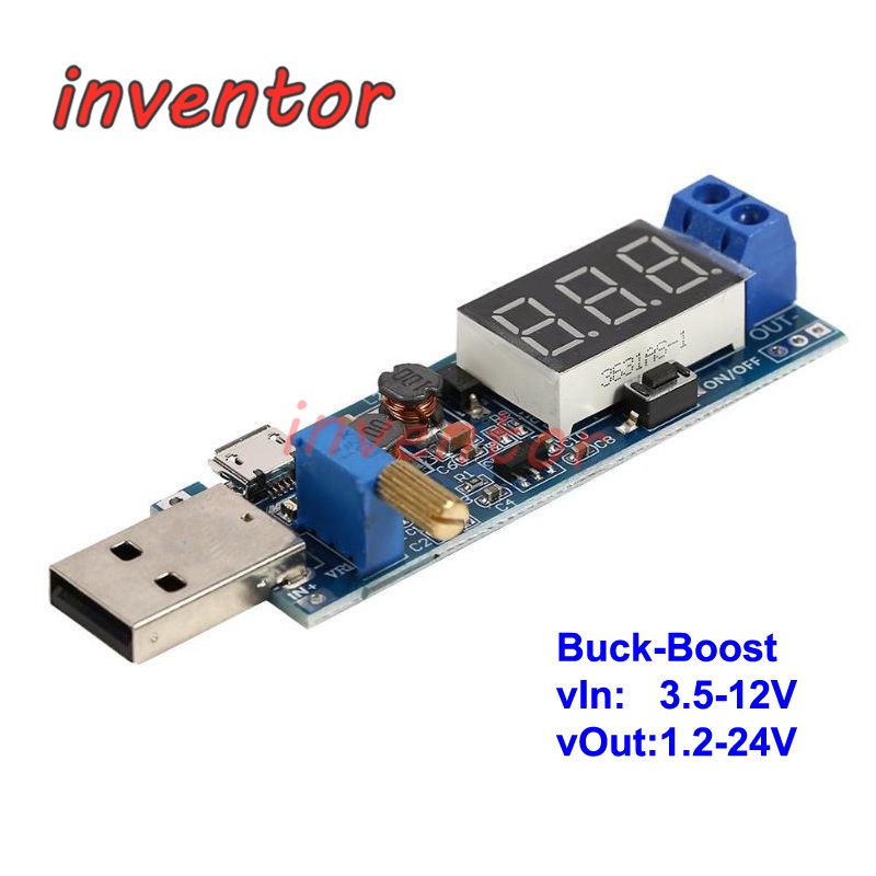 USB 5V DC-DC Buck Boost Converter Power Supply Module Adjustable ...