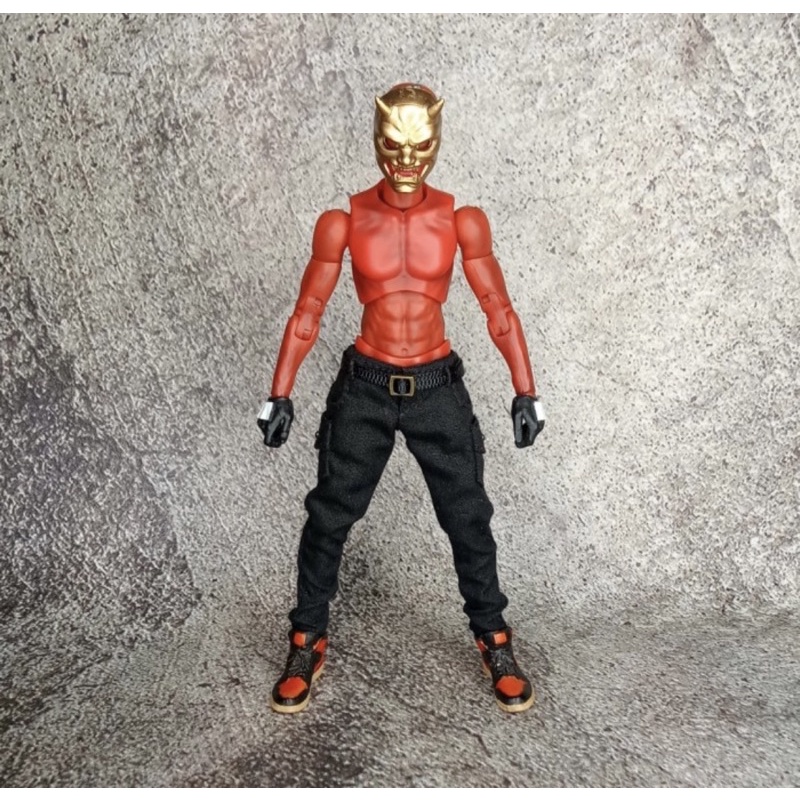 HITAM Kitbash 1/12 1:12 Black Baggy Cargo Pants SHF Damtoys Figma ...