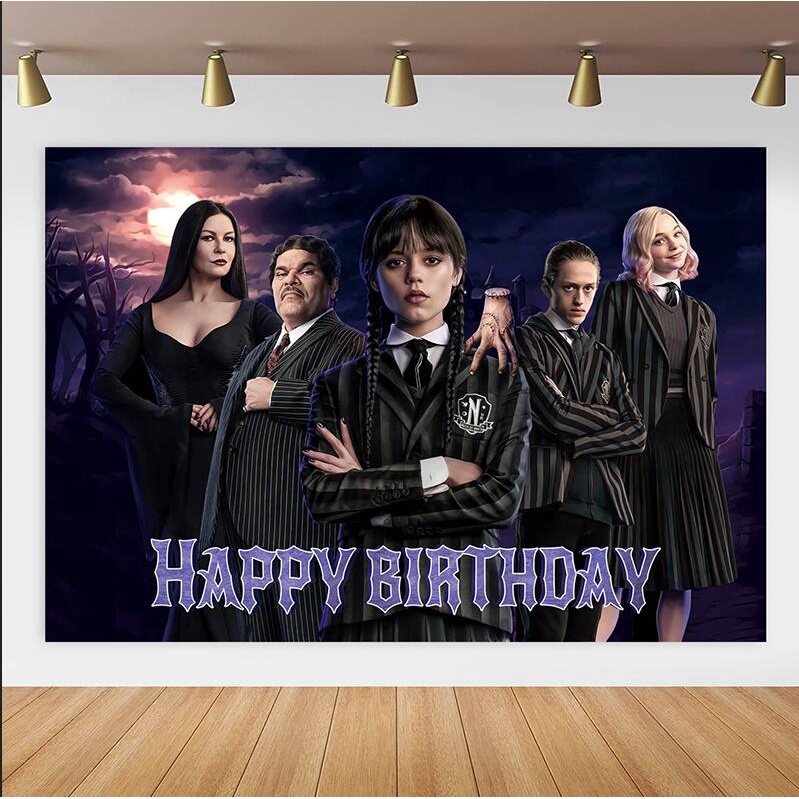 American TV Wednesday Happy Birthday Banner Background Wednesday Theme ...