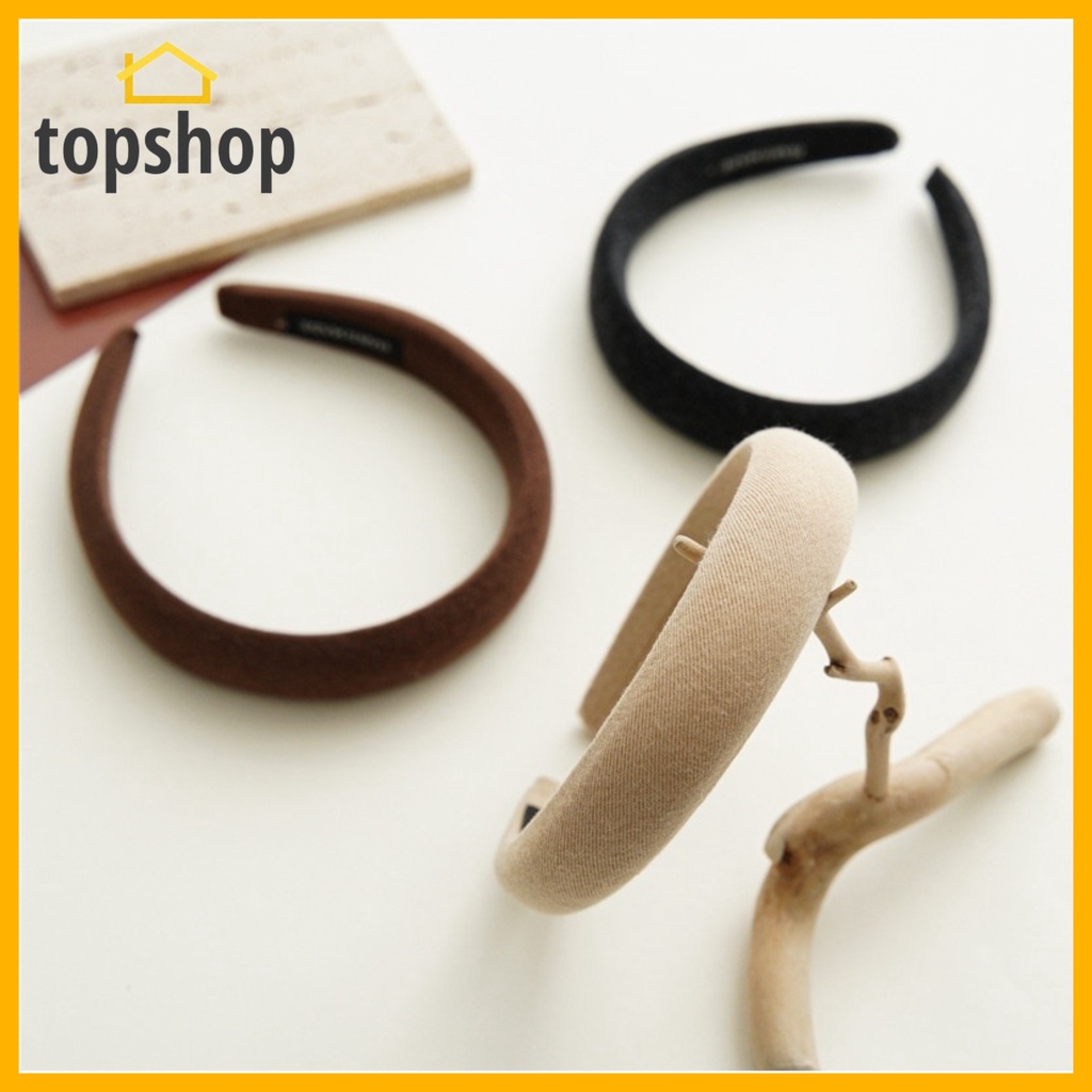 TOPSHOP Hair band French solid color fabric sponge hairpin Korean retro ...