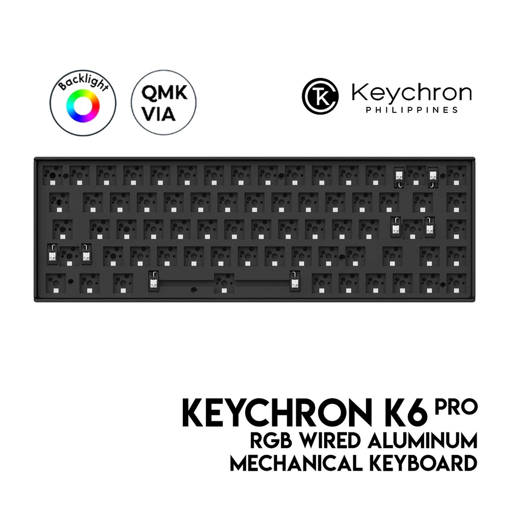 Keychron K6 Pro QMK Barebone Mechanical Keyboard, 65% Layout, Wired ...