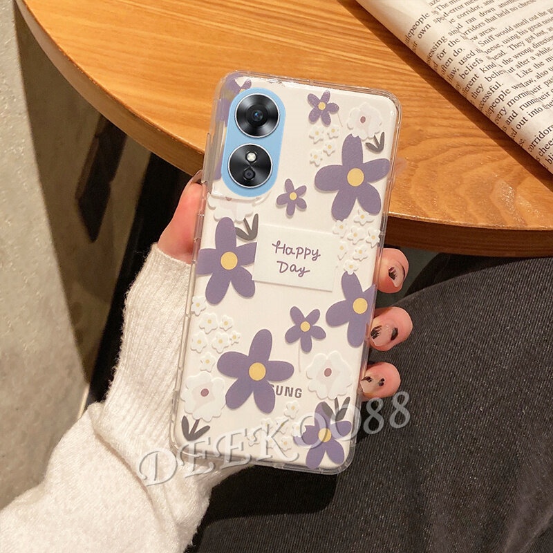 Smartphone Casing for OPPO A78 A17K 4G 5G 2023 New Purple Green Flowers ...