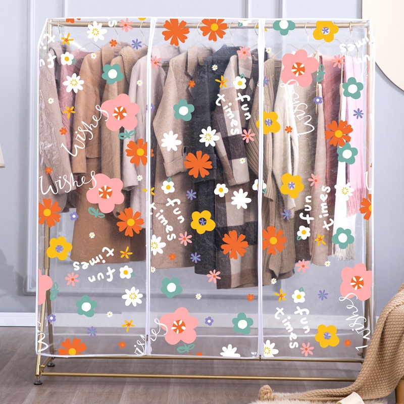 Wardrobe PEVA Dust-proof Clothes Cover Rack Hanging Cover Cloth Hanger ...