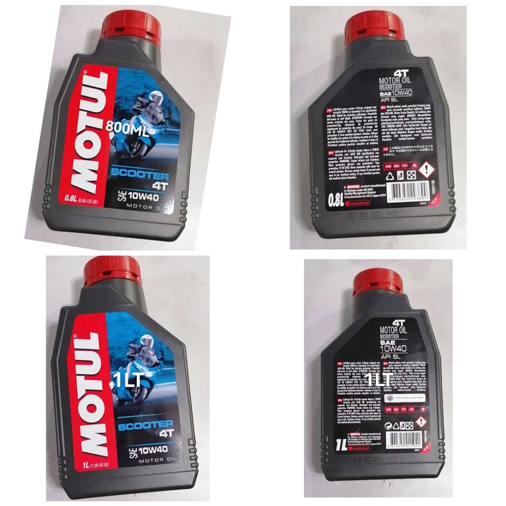 MOTUL 4T MOTOR OIL SCOOTER 10W-40 800ML/1LT | Shopee Philippines