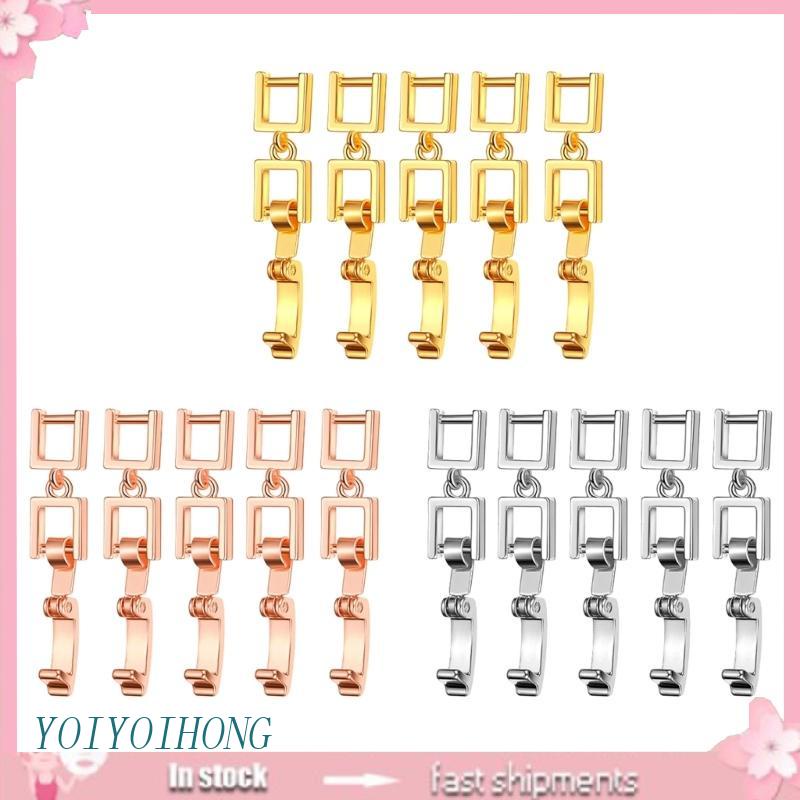 YOIOI 5 Pcs Necklace Bracelet Extenders Foldover Extension Clasp Simple ...