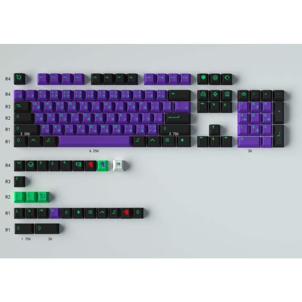 GMK Deku/EVA Keycap Cherry Profile PBT Dye-Sub 130 Keys Japanese/English Keycaps For Mechanical ...