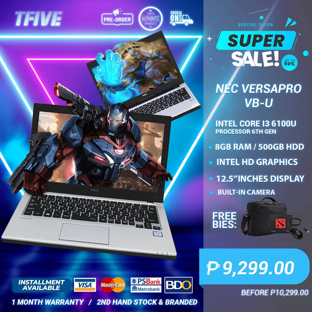 Laptop NEC Versapro VB-U Intel Core i3 6100U 6th Gen 4GB DDR3 256GB SSD ...