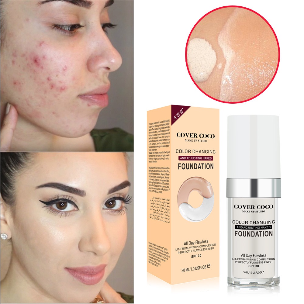 Cover Coco Color Changing And Temperature Change Liquid Foundation 30ml ...