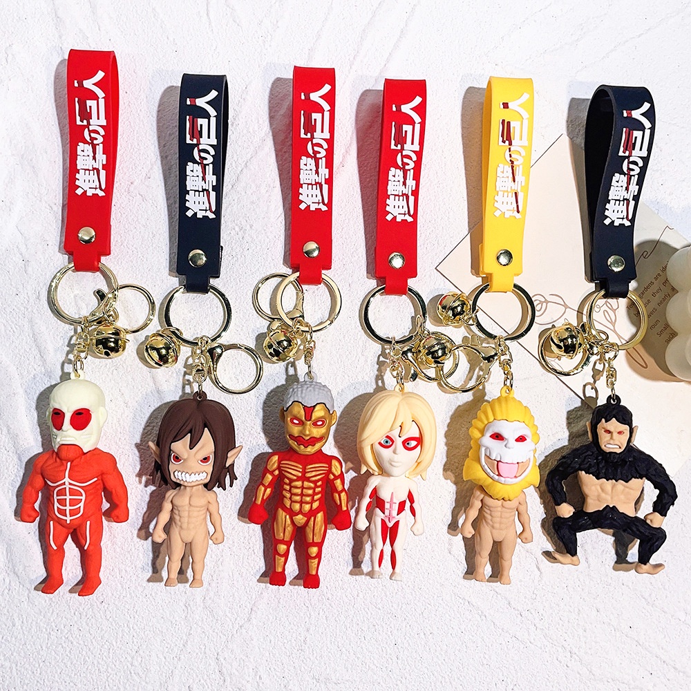 Cute Cartoon Keychain Attack on Titan Levi Female Titan Eren Jaeger ...
