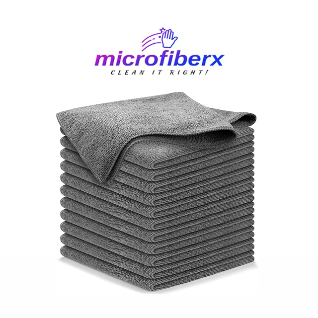 350GSM - 30x30cm Microfiber Knitted edge multi-purpose cleaning towel ...