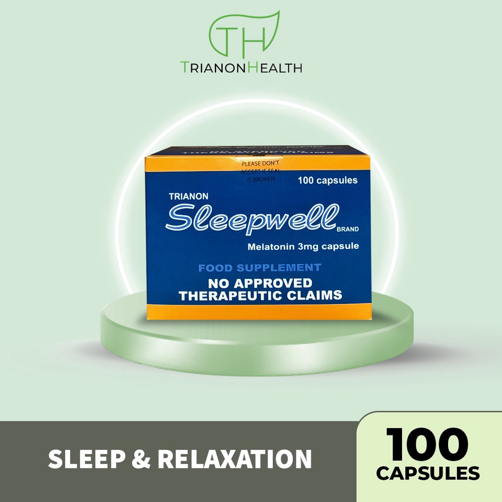 Sleepwell, 3mg Pure Melatonin, Natural Sleep Aid Enhancer 100 Capsules ...