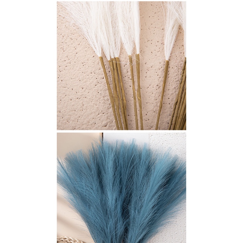 Faux Pampas Grass Small 56cm 3pcs Artificial Small Pampas Grass Short Pampas Grass Shopee
