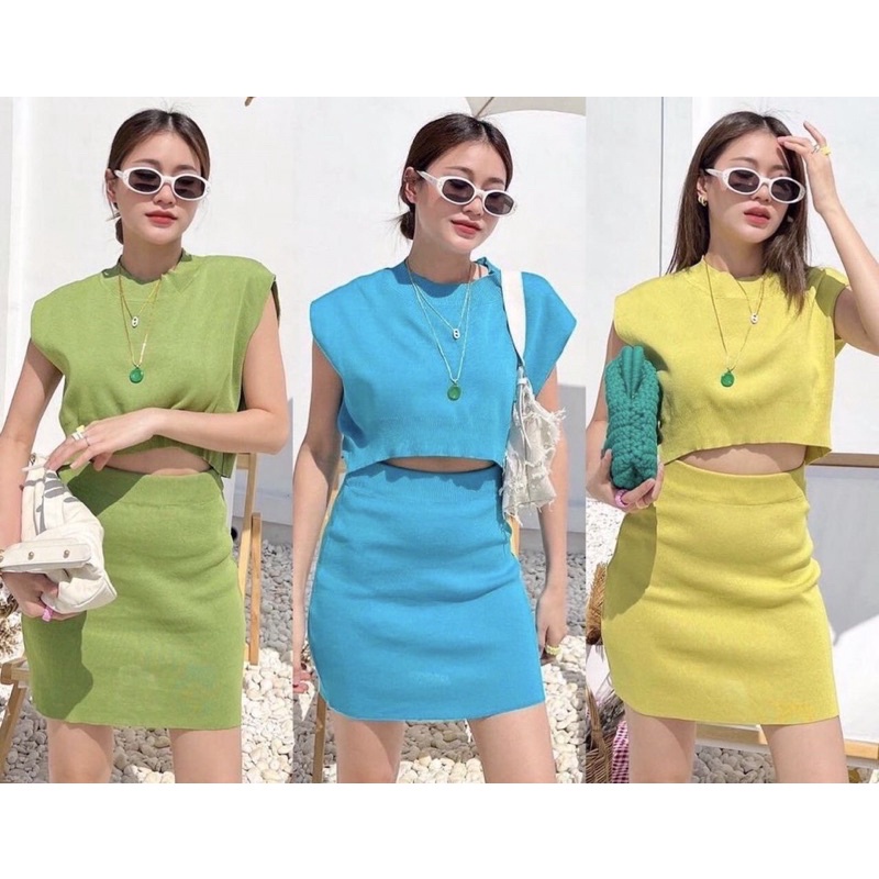 Only.Fashion Knitted Terno Skirt #7005 | Shopee Philippines