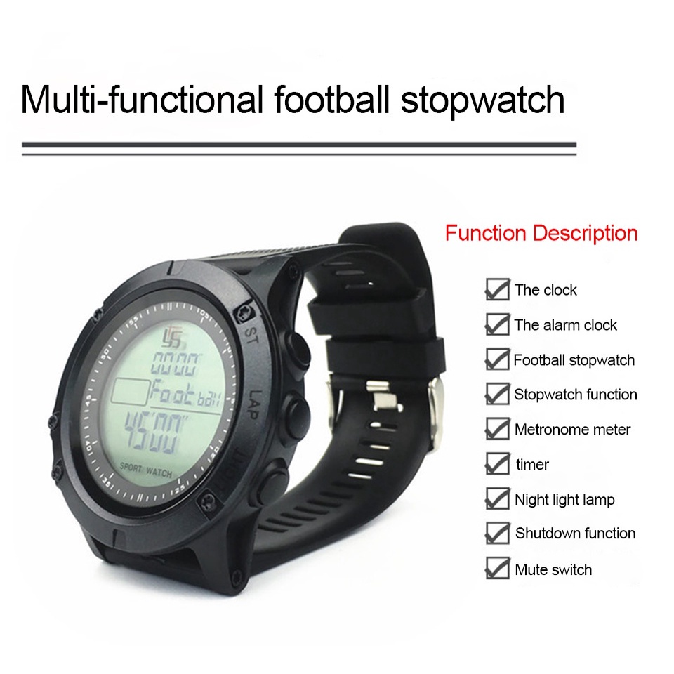 Digital Sport Stopwatch Soccer Referee Timer LCD Multifunctional ...