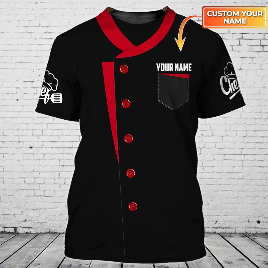 Chef works shirt Summer men t shirt Master Chef Personalized Name 3D ...