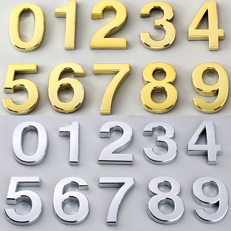 3D Digits Numeral Door Plaque Hotel Home Number Plate Sign Sticker With ...